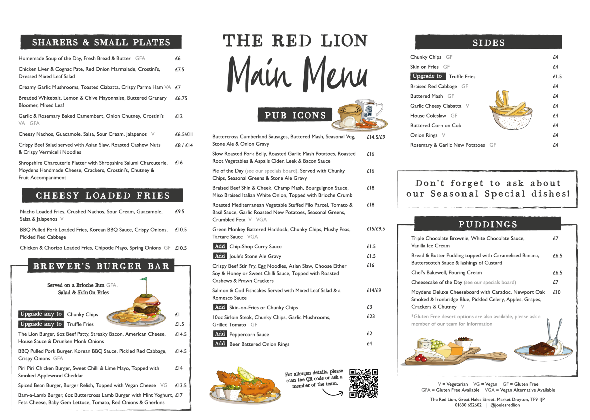 Our Menu – The Red Lion