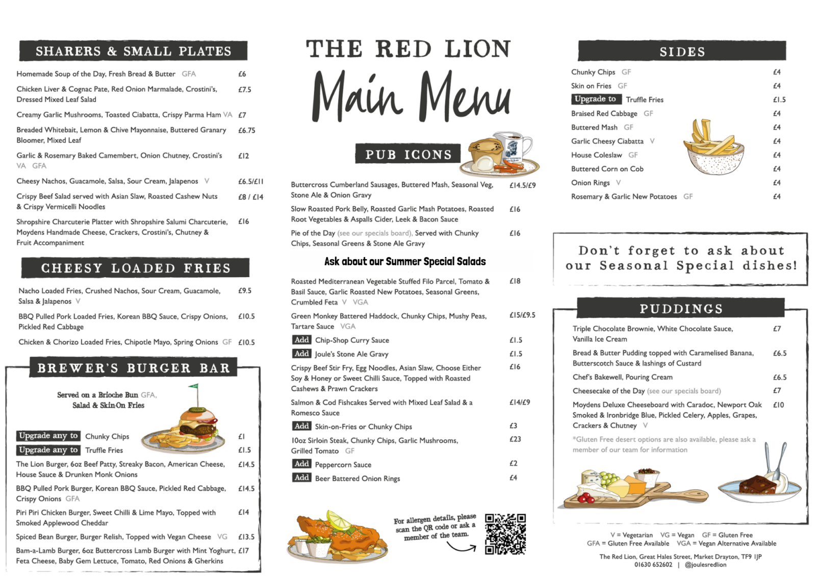 Our Menu – The Red Lion