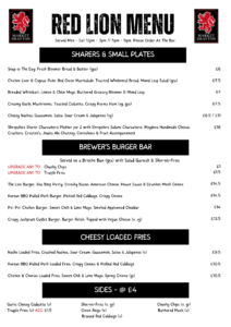 Our Menu – The Red Lion